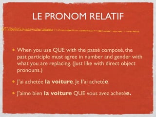 Le pronom relatif (qui, que) (pour la classe jeudi 10.2) | KEY