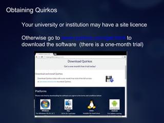 Visual guide to qualitative analysis with Quirkos | PPT