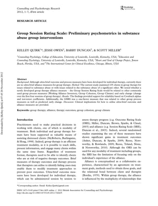 The Group Session Rating Scale | PDF