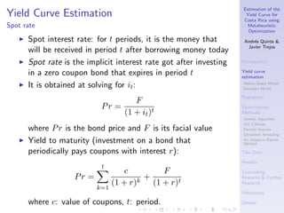 Yield curve estimation in Costa Rica | PPT
