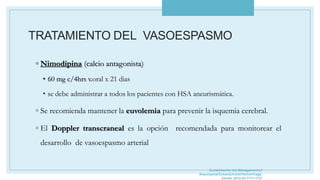 Vasoespasmo cerebral en HSA - Quispe Llanos Luz | PDF