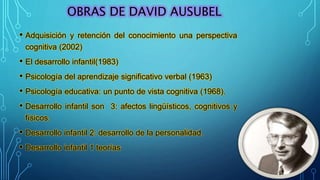 aprendizaje significativo según Ausubel | PPT