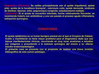 REVISION BIBLIOGRAFICA DEL QUISTE EPIDERMICO A PROPOSITO DE UN CASO | PPT