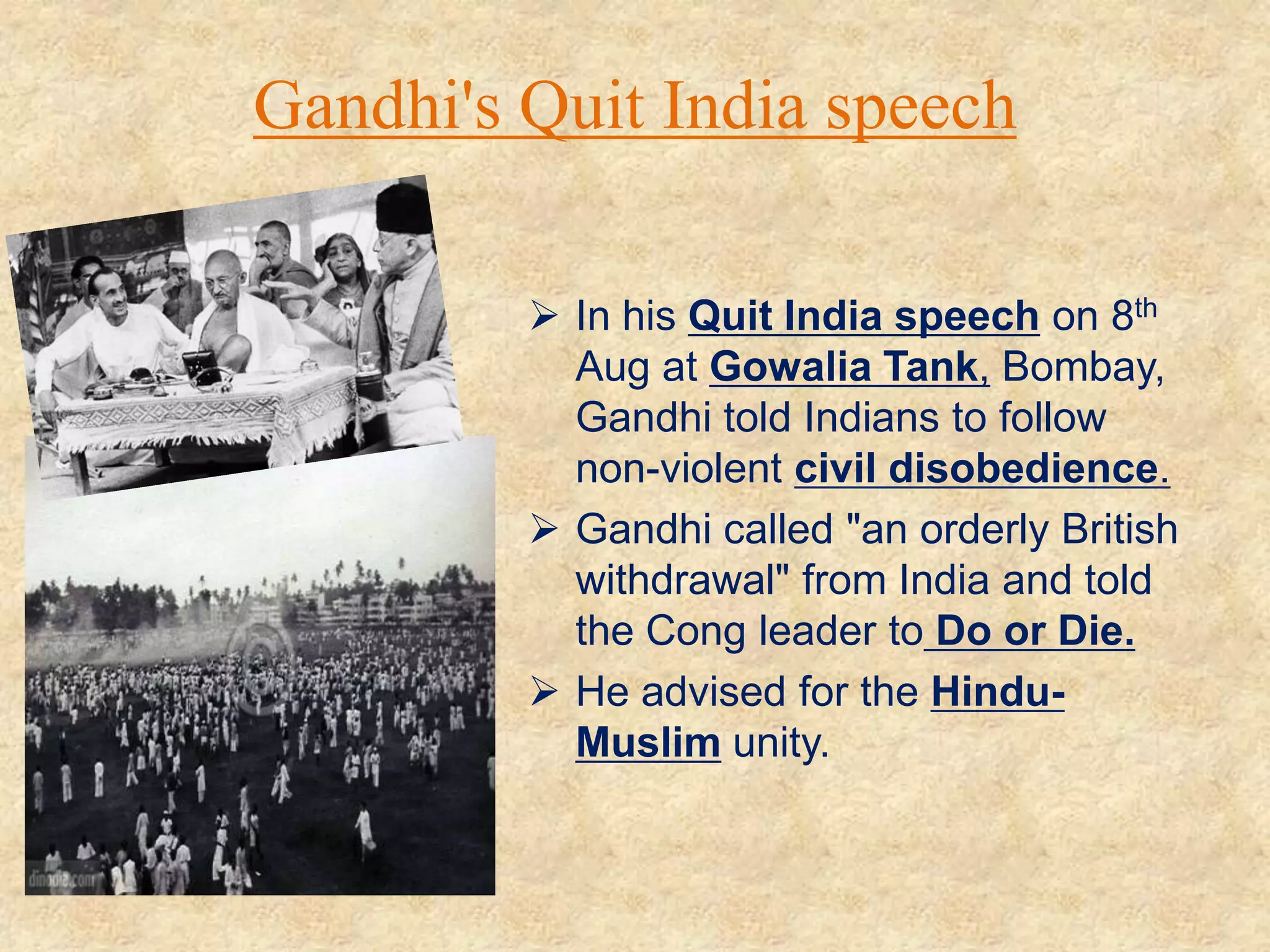 Quit india movement,1942 | PPTX