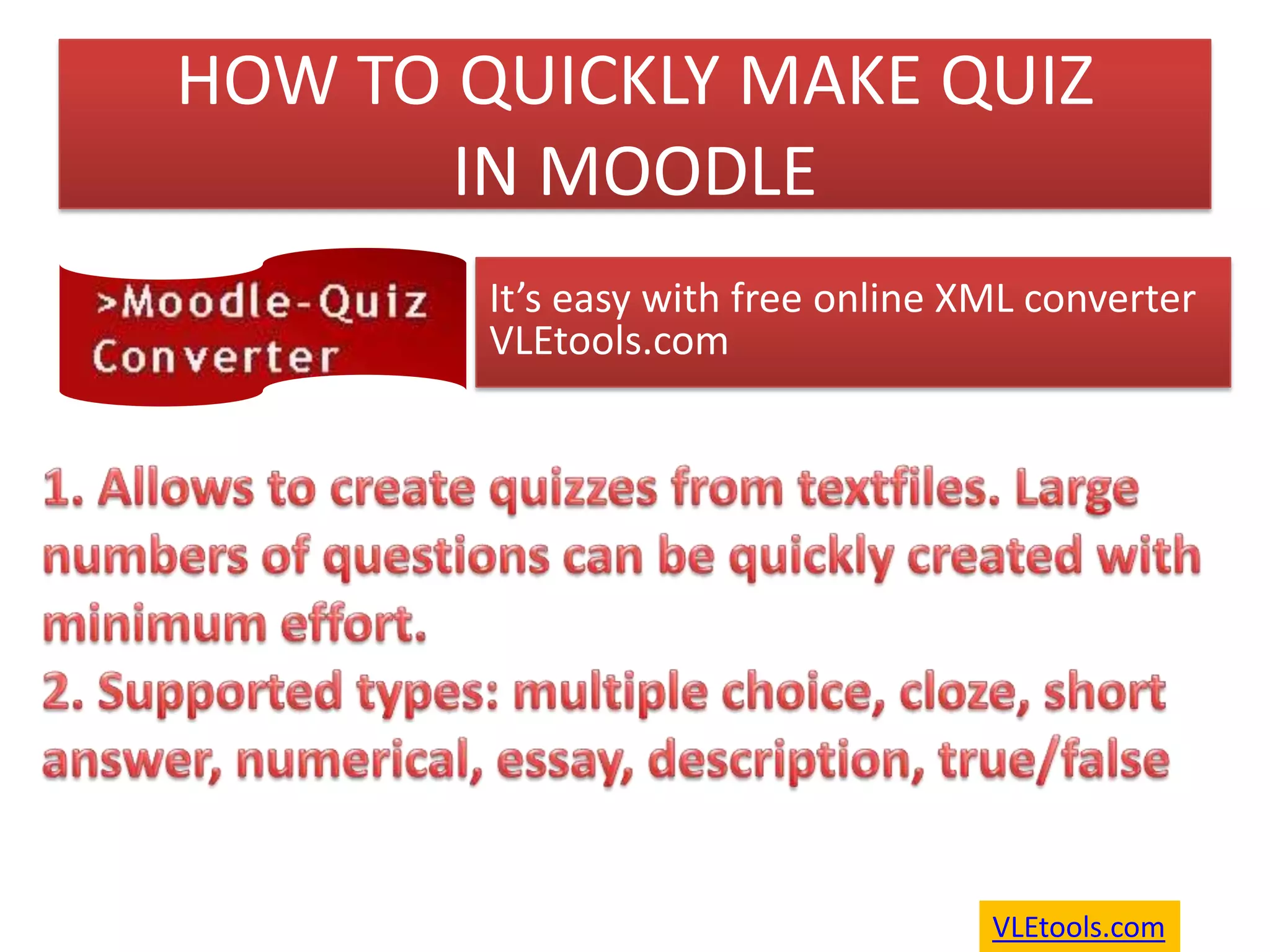 How to create quiz in Moodle | PPT