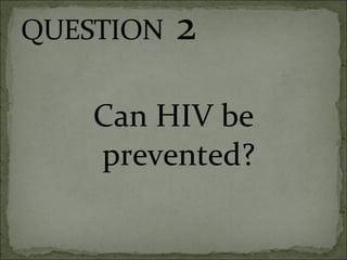 HIV/AIDS Short Quiz | PPT