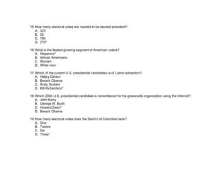 Quiz for US Presidential Elections | PPT