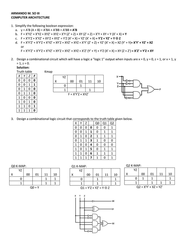 boolean algebra exercises | PDF | Programming Languages | Computing