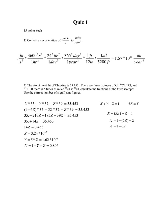 Quiz 1 Answers | PDF