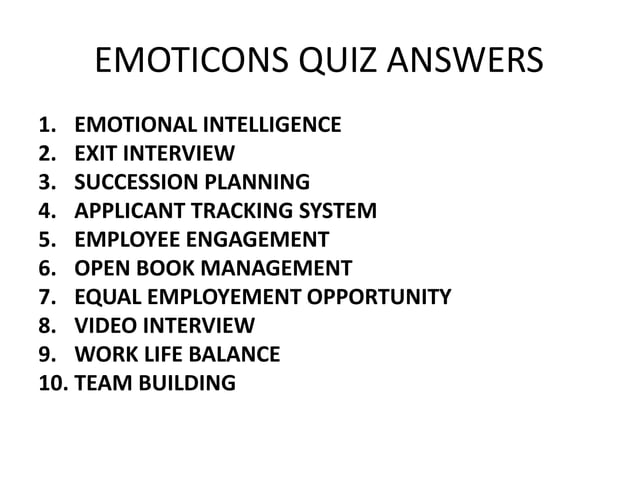 Team building and Emoticons Quiz | PPT