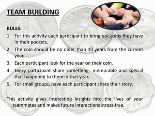 Team building and Emoticons Quiz | PPTX