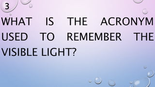QUIZ on colors of light a lesson on grade 8.pptx | Science