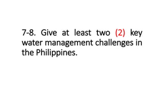 Quiz in Watershed and Water Management Resources | PPT