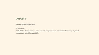 The Operating System Quiz on the Topic Allocation Of Frames | PPT