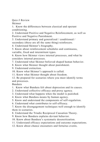 Quiz-3 ReviewSkinner1. Know the differences between classical.docx