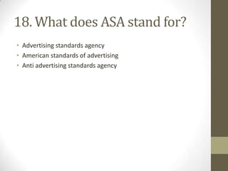 Quiz - Advertising Regulation | PPTX