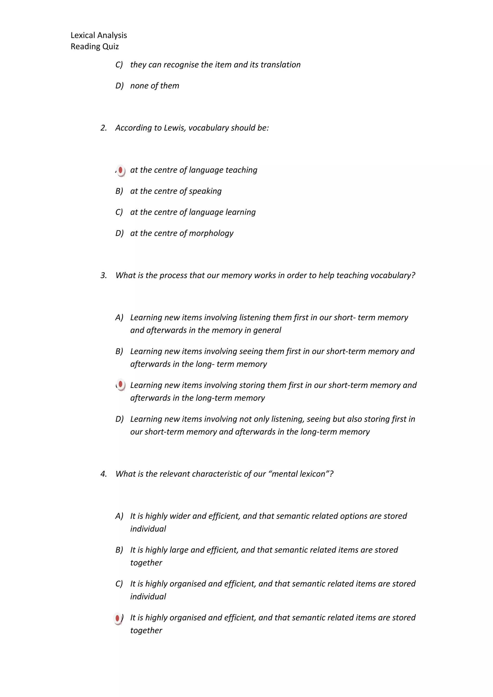 Quiz answer lexical latest | DOC