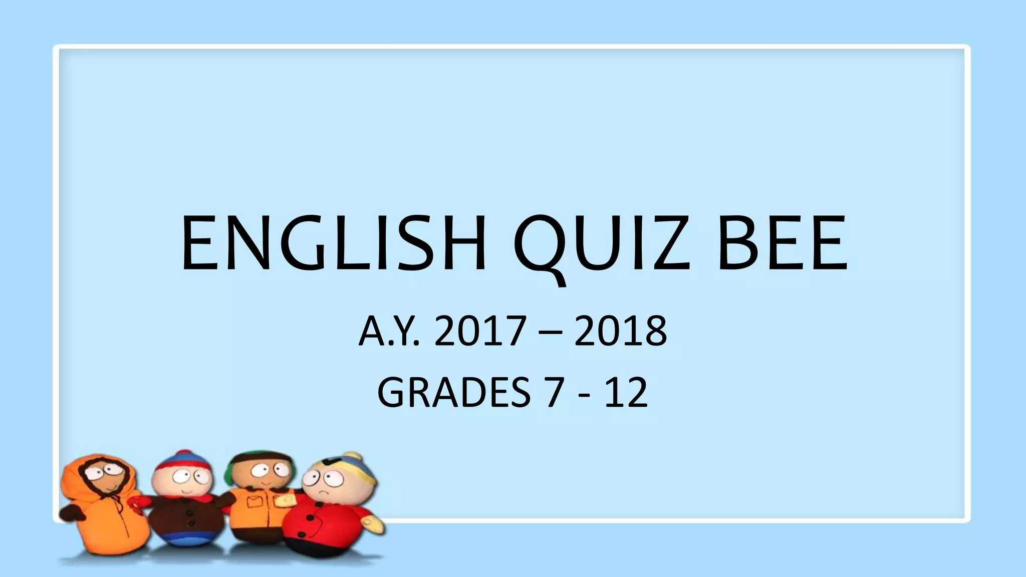 Literature Quiz Bee | PPTX