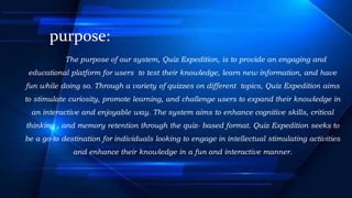 Quiz Expedition Game Coding C Language Pptx