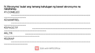Quizzes of Grade 6 pupils for their first quarter | PDF