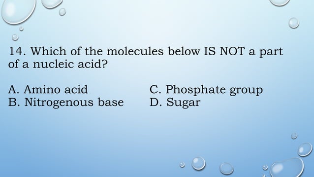 quiz - macromolecules of grade 11 senior high school | PPTX