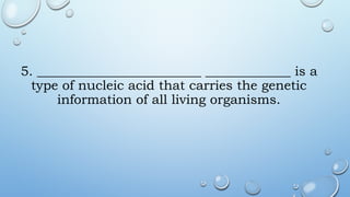 quiz - macromolecules of grade 11 senior high school | PPTX