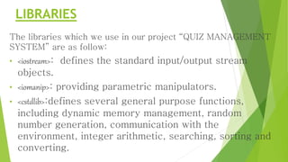 Quiz managment system | PPTX