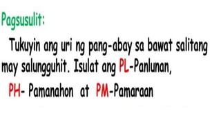 pagsusulit-pang-abay.powerpoint presentation | PPTX