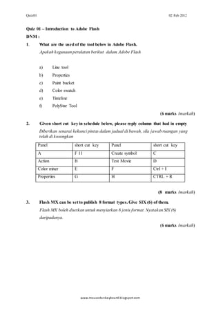 Quiz 01 _dnm | PDF
