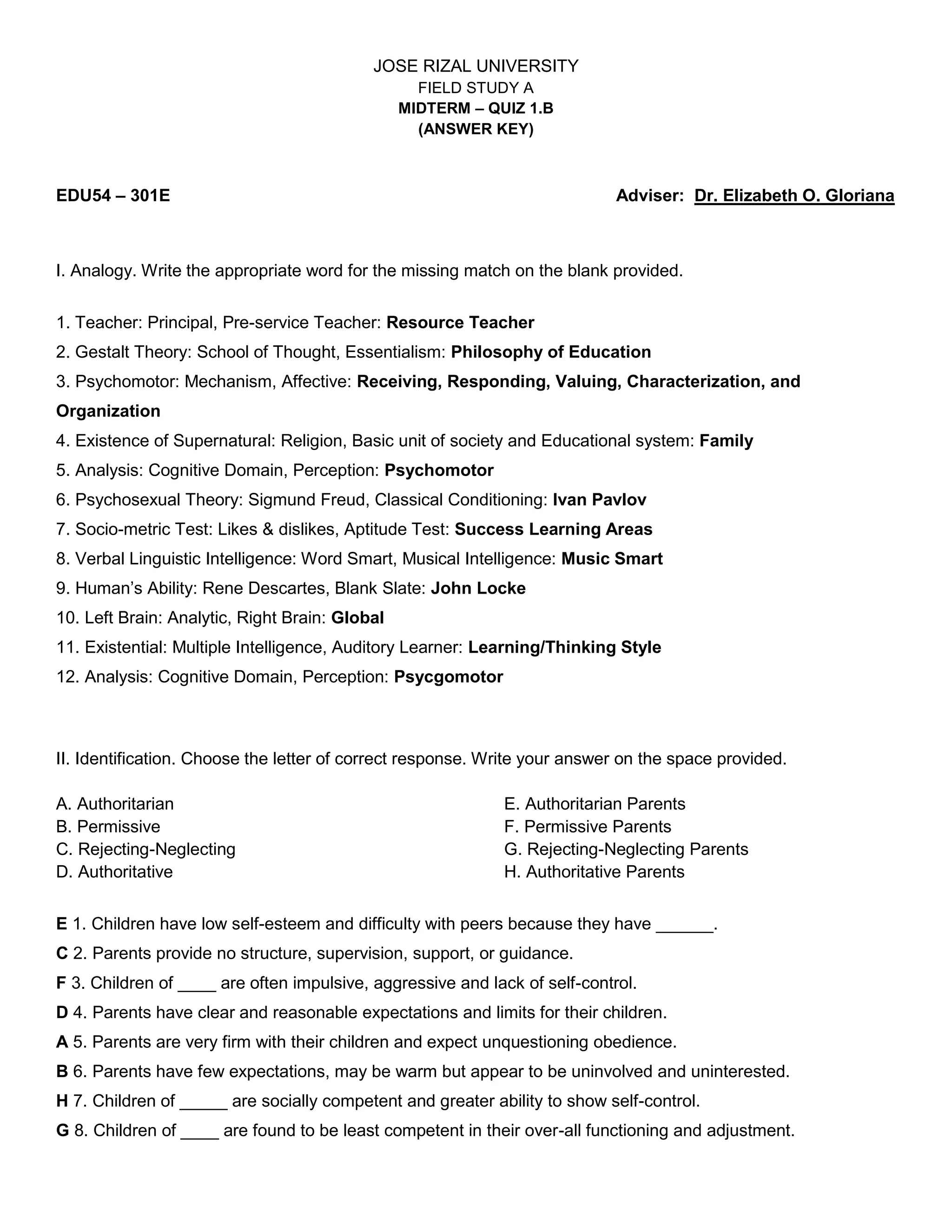 Field Study 1 Ep. 6 - Quiz | DOCX