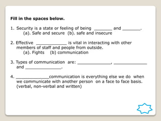 Quiz 1 - Safety (Security) Training | PPTX