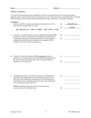 Quiz 1 Engineering Economy | PDF | Educational Assessment | Education