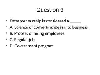 QUIZ 1.pptx BASIC COMPONENTS OF ENTREPRENEURSBHIP | PPTX