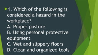 QUIZ #1.pptx house defects, pest control and personal protective ...