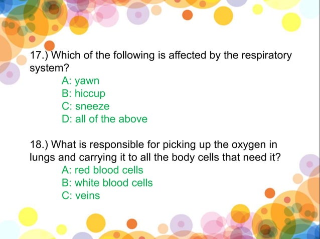 Quiz 1 activity 1 Respiratory System | PPT
