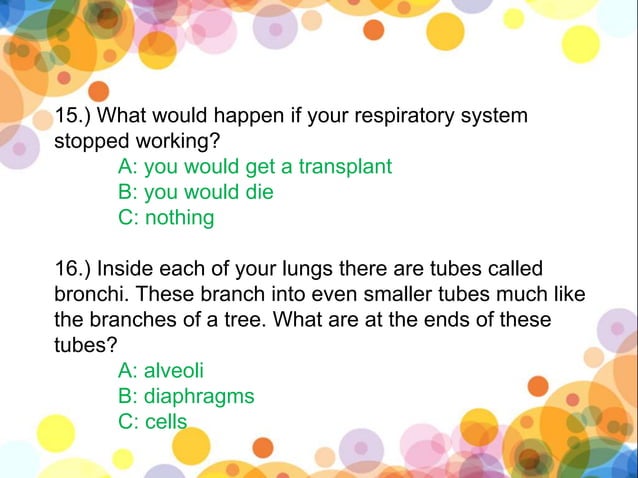 Quiz 1 activity 1 Respiratory System | PPT