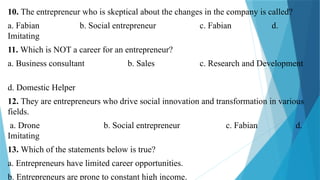 entrepreneurship -Summative Test (week1) | PPTX