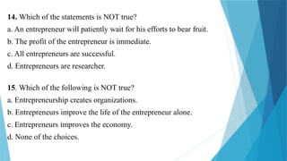 entrepreneurship -Summative Test (week1) | PPTX
