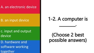 Quiz 1 - Types of Computers Set A Retake.pptx | Free Download