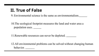 QUIZ 1 and 2 introduction ti environmental science.pptx