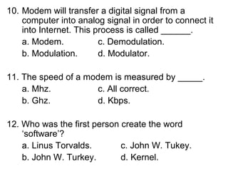 Quiz 1 english ii | PPT | Computing | Technology & Computing