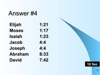 Bible Quiz on John - 1 Round (examples) | PPT