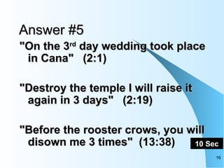 Bible Quiz on John - 1 Round (examples) | PPT