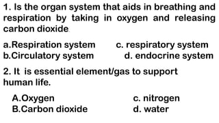 QUIZ 1 GRADE 9.pptx respiratory examination | PPTX