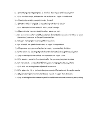 quiz in supply chain with questions and answers on intro to supply ...