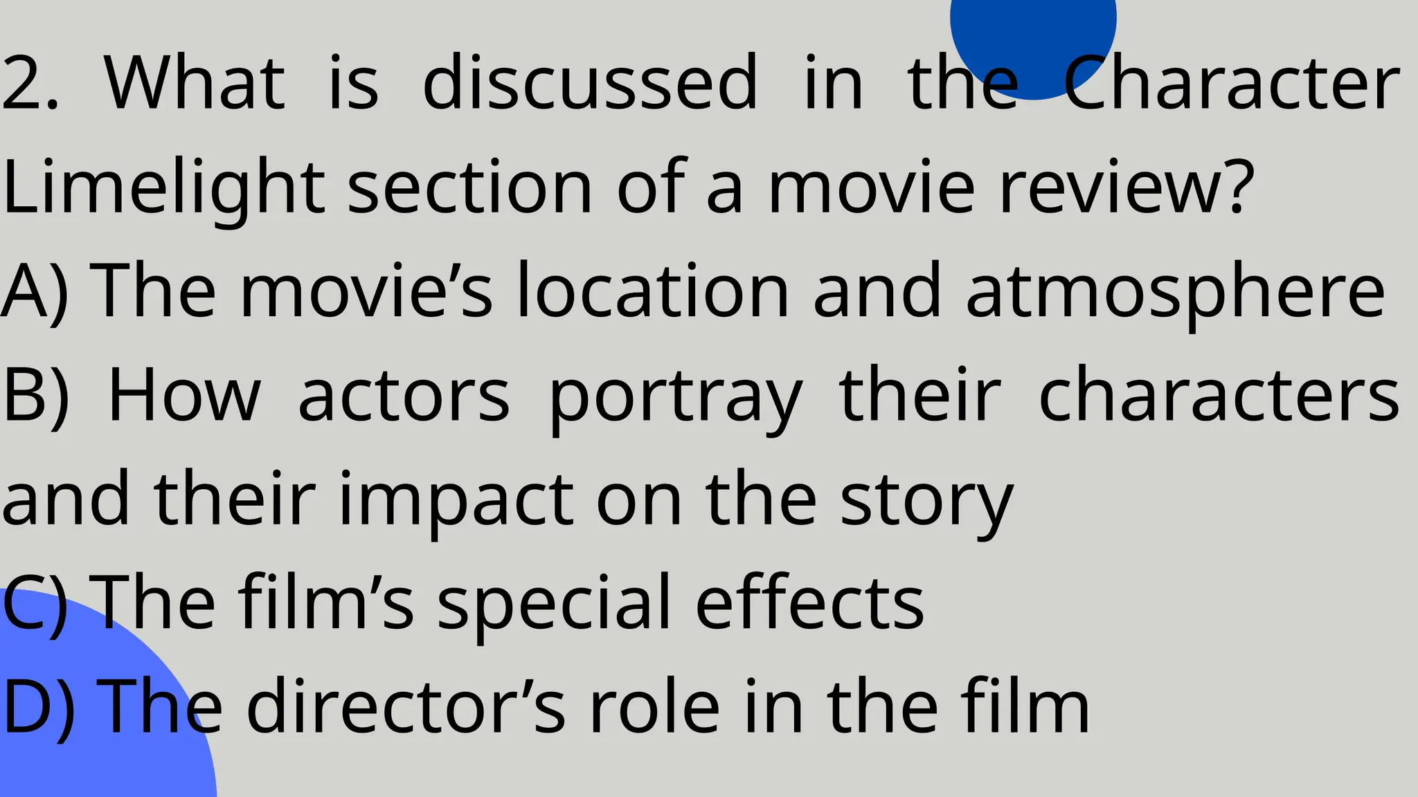 Quiz number two in Movie Review part two | PPTX