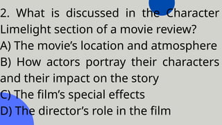 Quiz number two in Movie Review part two | PPT