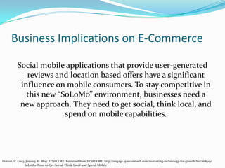 SoLoMo (Social, Local and Mobile) | PPTX | Business | Business and Finance