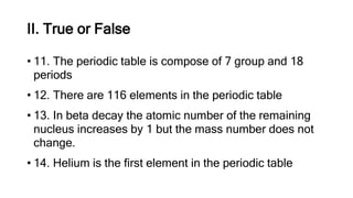 Quiz 3.pptx. a physical science quiz about elements | PPTX