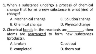 QUIZ 3 in chemical change and balansing.pptx